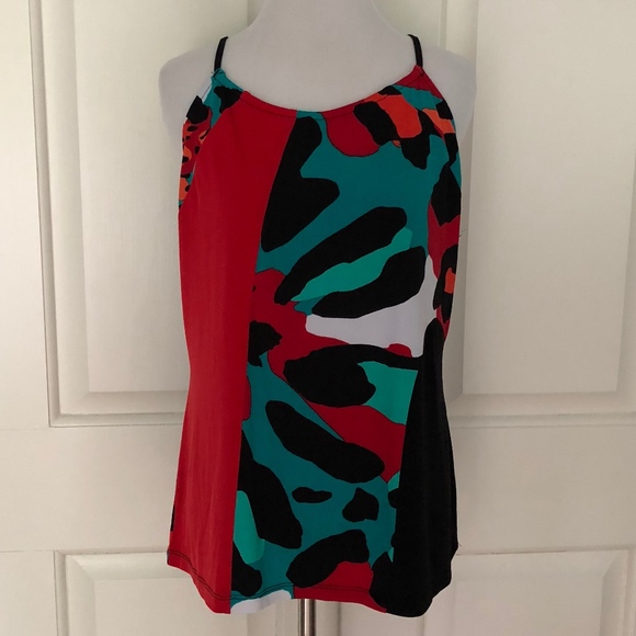 Worthington | Tops | Cami Blouse Color Block Bold Mod Floral | Poshmark